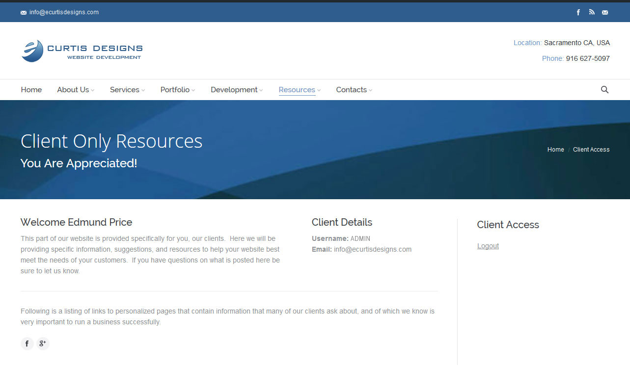 WordPress User Pages | Sacramento Web Design